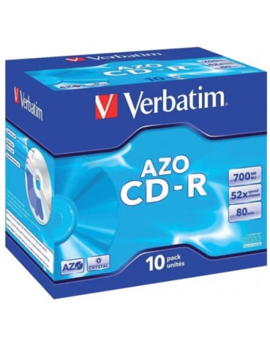 CD-R AZO Verbatim 52x 700 MB Jewel Case da 10 pezzi - 43327
