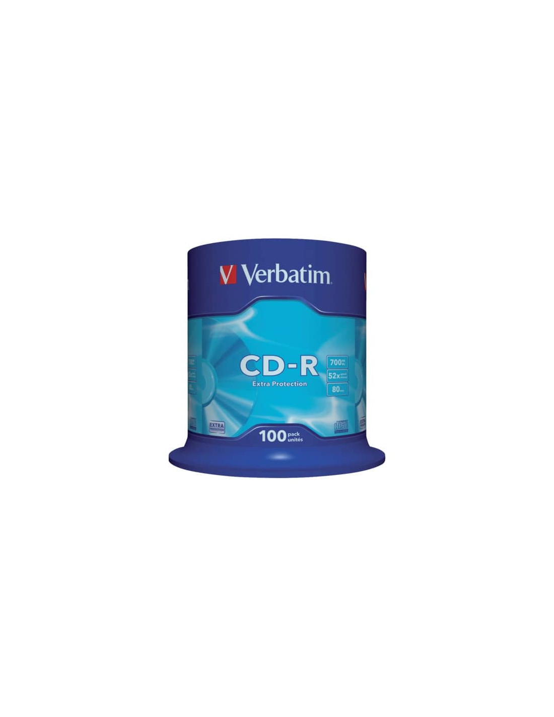 CD-R Extra Protection Verbatim 700 MB 52x Spindle Case da 100 cd-r - 43411